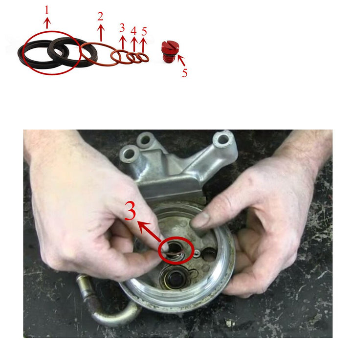 iFJF Fuel Filter Head Primer Seal Rebuild Kit and Air Bleeder Screw fo ...