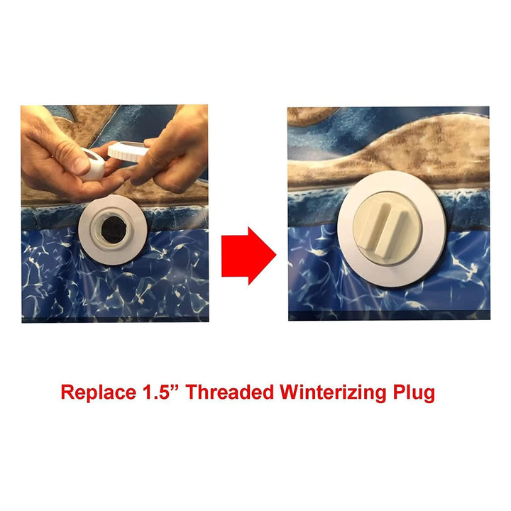 iFJF SP1022C 1.5 "Threaded Pool Filter Drain Plug and Pool Spa Return ...